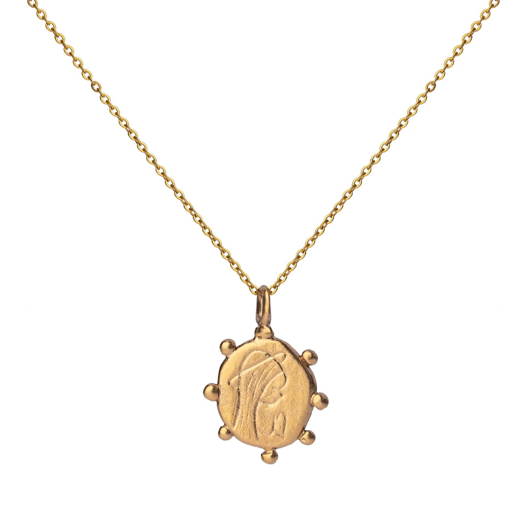 Beautiful Virgin Girl Welcome Medal-pendant in Yellow Bronze Communion ...