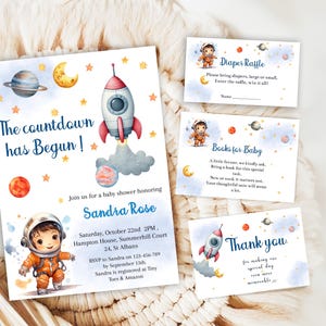 Editable Space Baby Shower Invitation: Galaxy Countdown (digital ...