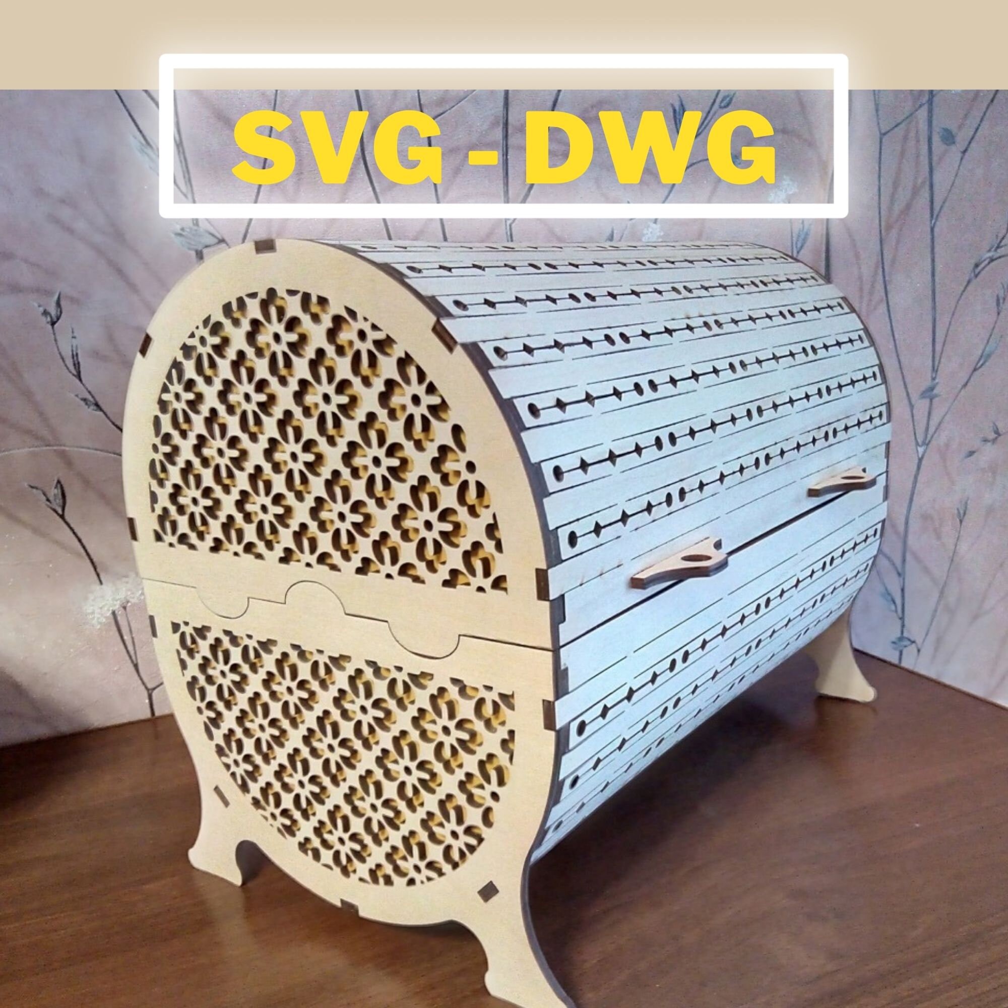 Round Wooden Box Laser Cut File Dwg-svg- Template Cut - Etsy UK