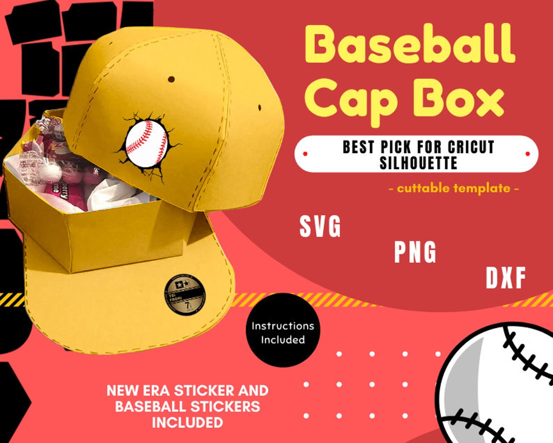 Baseball Treat Box SVG, Basketball Box SVG, Favor Box Cap Gift Box SVG ...