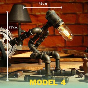 Pipeman Desk Lamp - Industrial Iron Pipe Lighting Lamp - Vintage ...