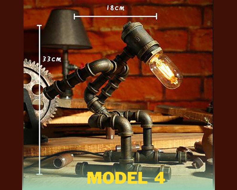 Pipeman Desk Lamp Industrial Iron Pipe Lighting Lamp - Etsy
