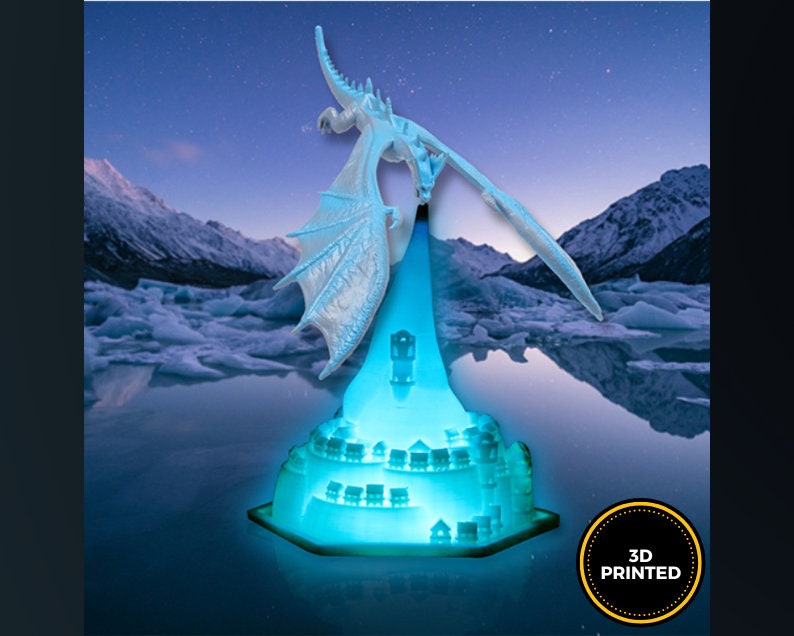 3D Printed Dragon Night Light LED Desk Lamp Dragon Breathing Fire - Etsy