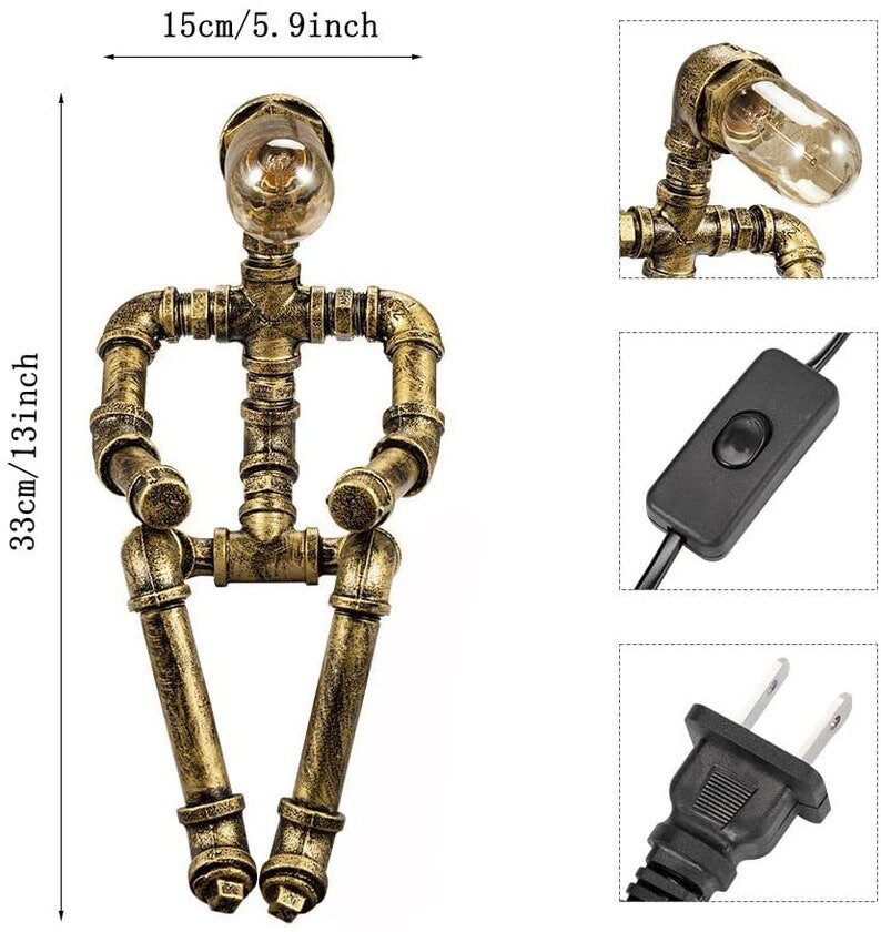 Pipeman Desk Lamp Industrial Iron Pipe Lighting Lamp - Etsy