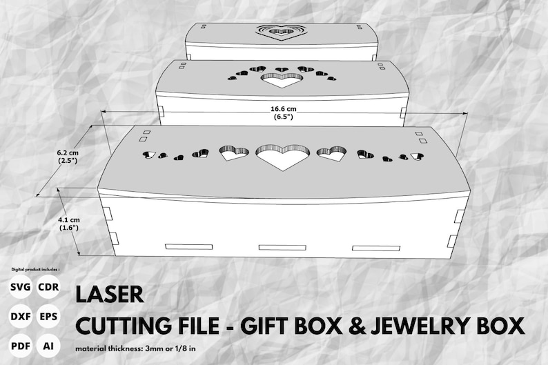 Laser Cut Template Gift Box & Jewelry Box Laser Cutting Template Svg ...