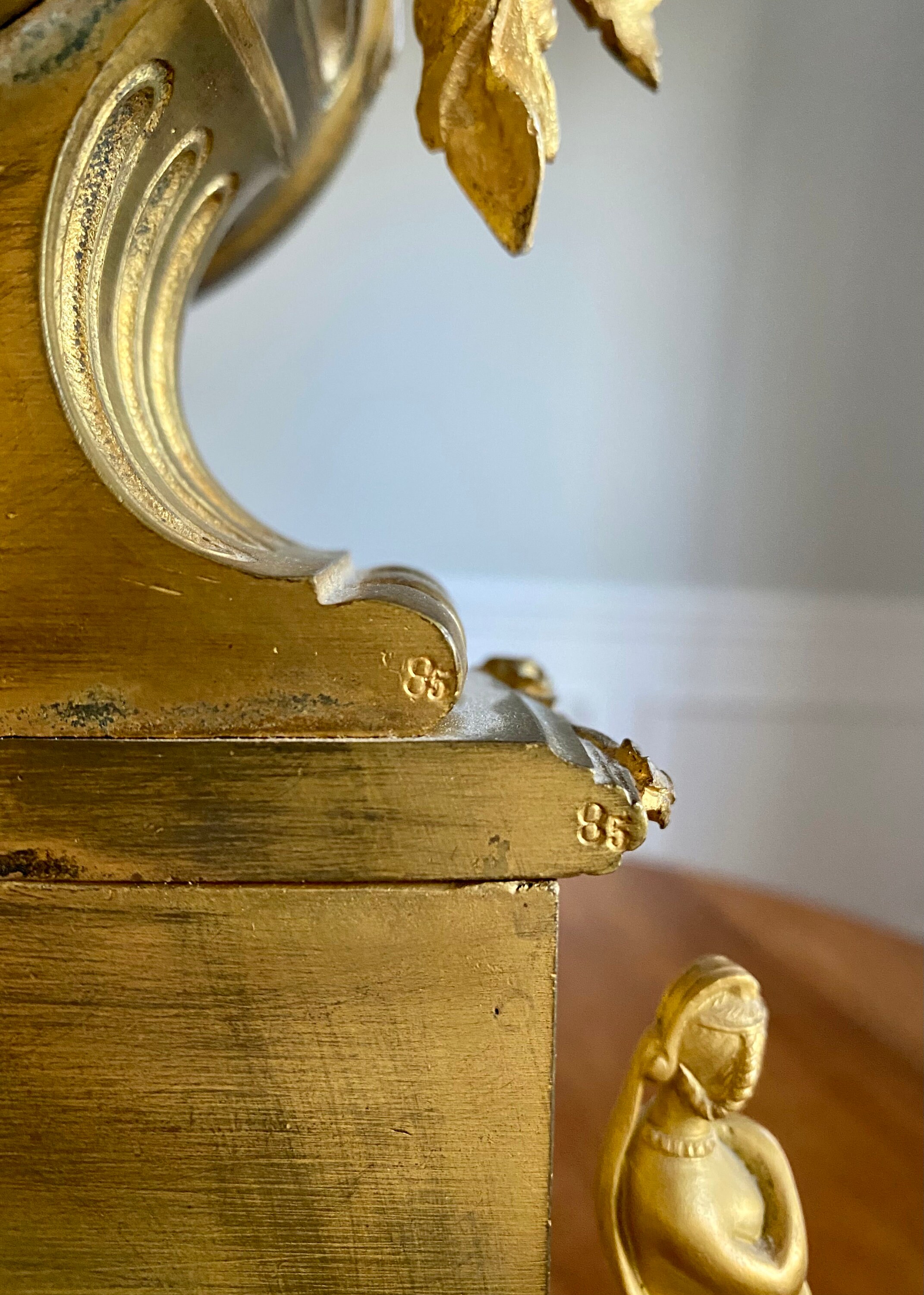 Stunning Antique Gilt Metal Mantel Clock With Hand-painted Porcelain ...