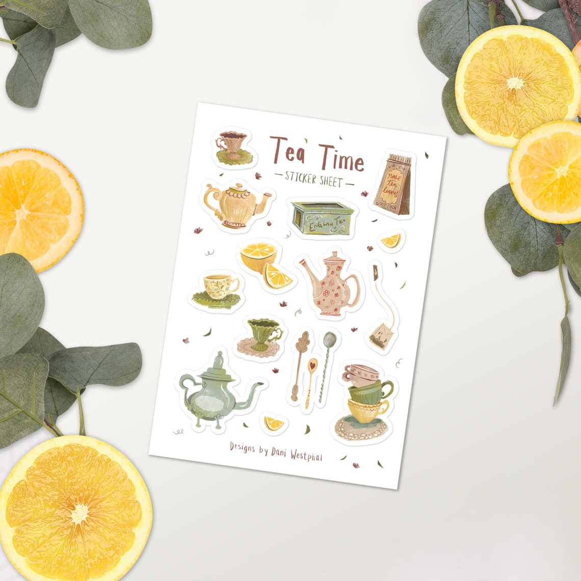 Tea Time Sticker Sheet - Etsy