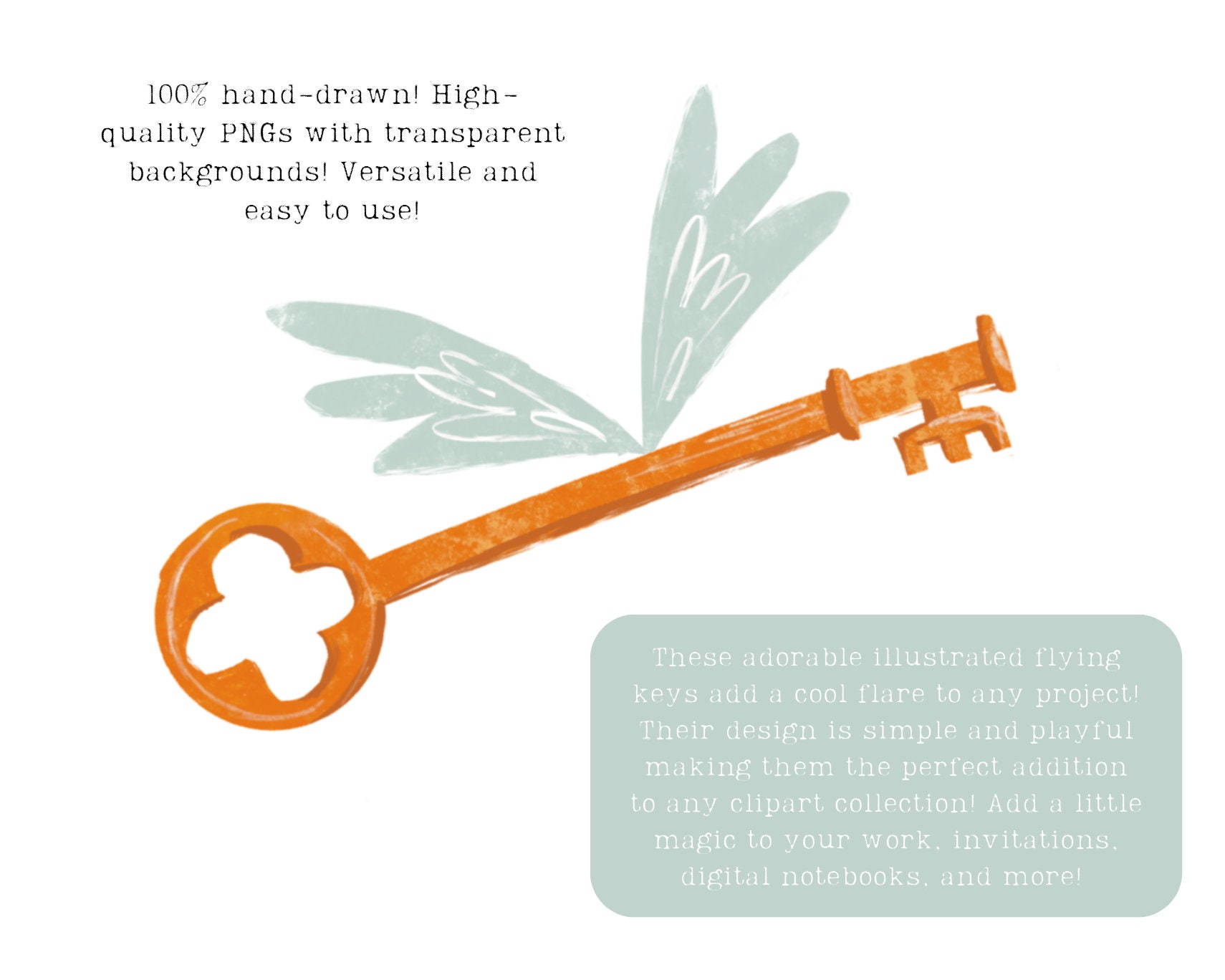 Enchanted Flying Keys Clip Art Magic School - Etsy