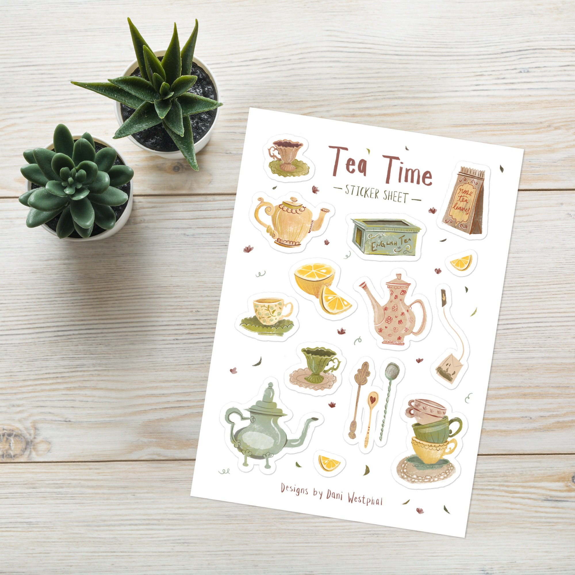 Tea Time Sticker Sheet - Etsy