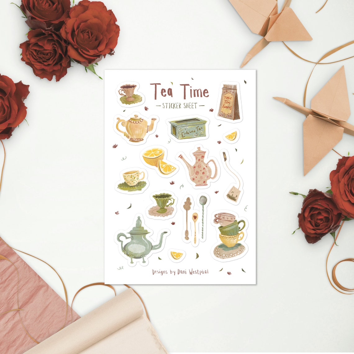 Tea Time Sticker Sheet - Etsy