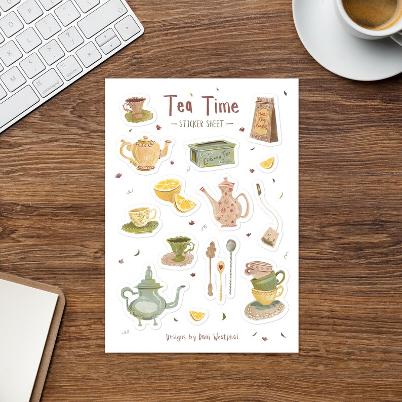 Tea Time Sticker Sheet - Etsy