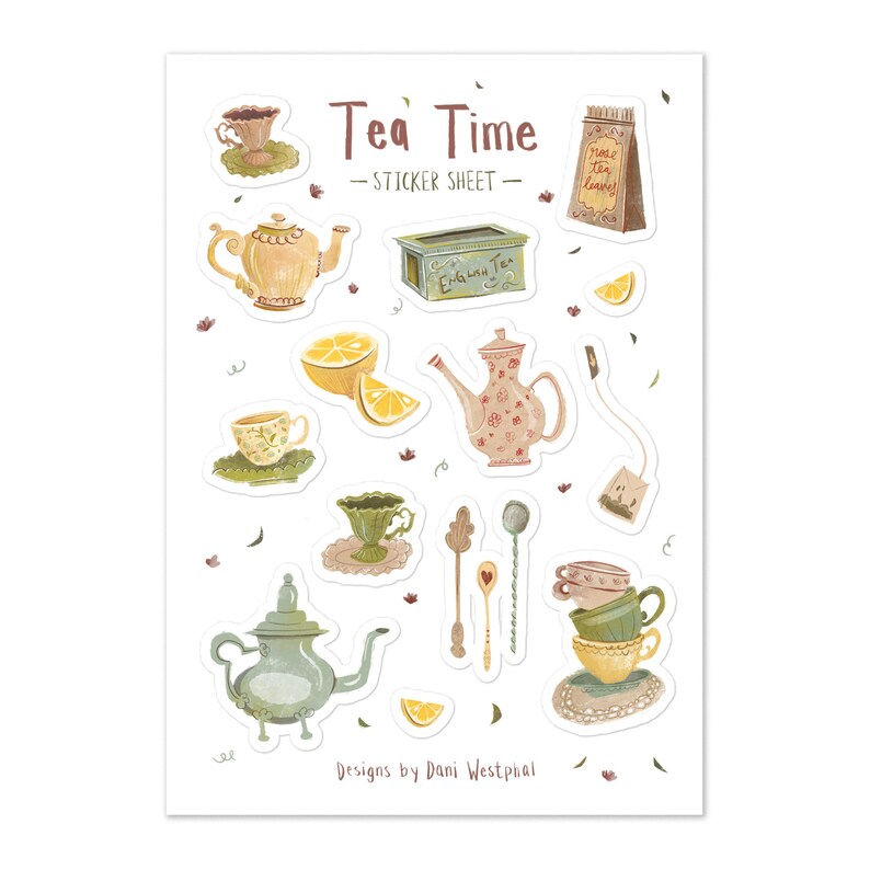 Tea Time Sticker Sheet - Etsy