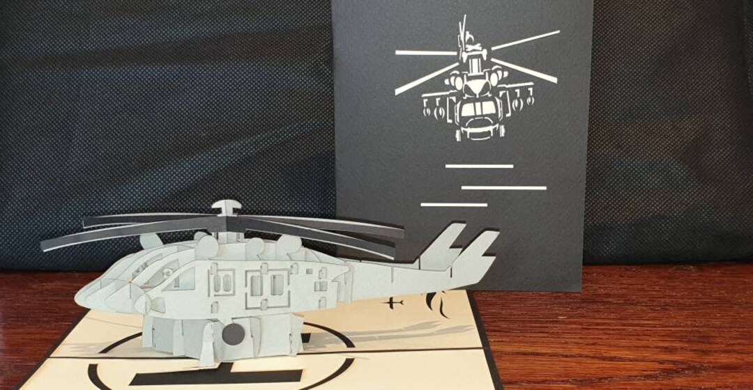 3D Pop up Helicopter Greeting Card - Etsy