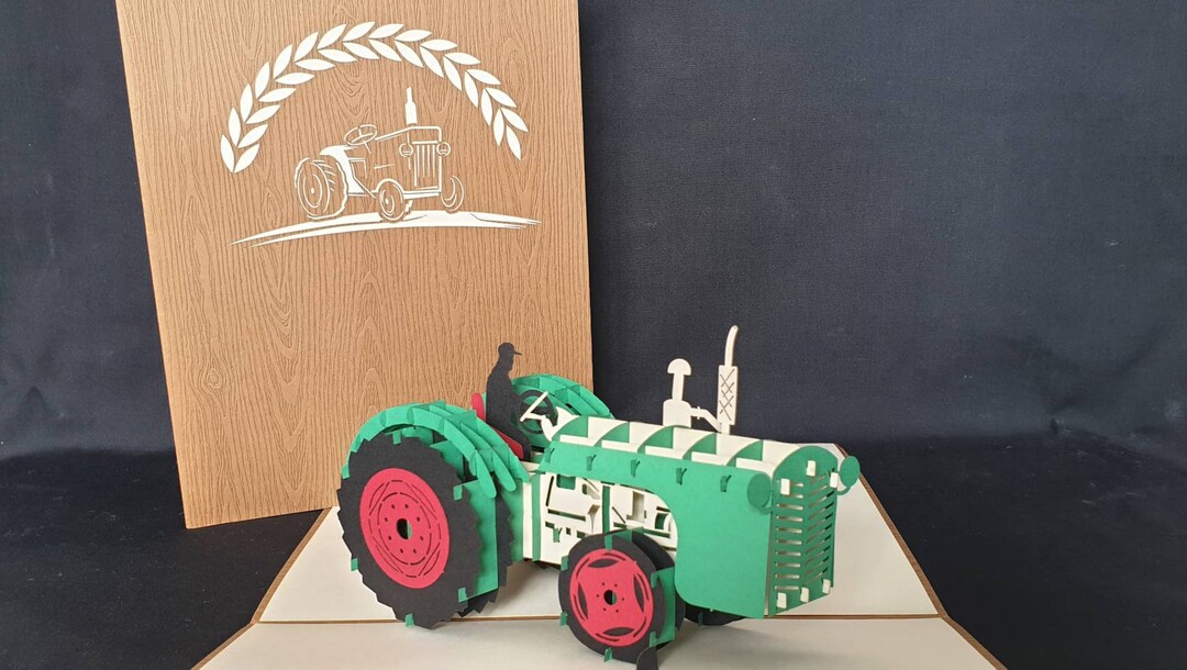 3D Pop up Tractor Greeting Card. - Etsy