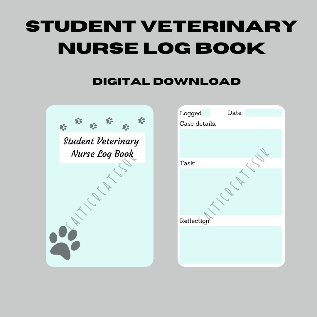 Student Veterinary Nurse Log Book - Blue - Etsy