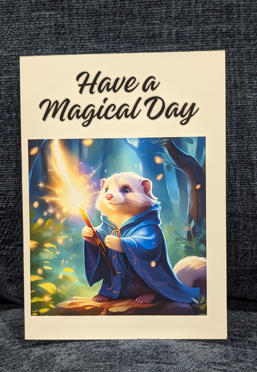 Have a Magical Day Ferret Wizard Art Greeting Card 5x7 Blank Inside - Etsy