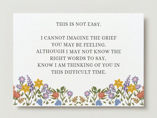 Miscarriage Condolence Card "thinking of You in This Difficult Time" - Etsy