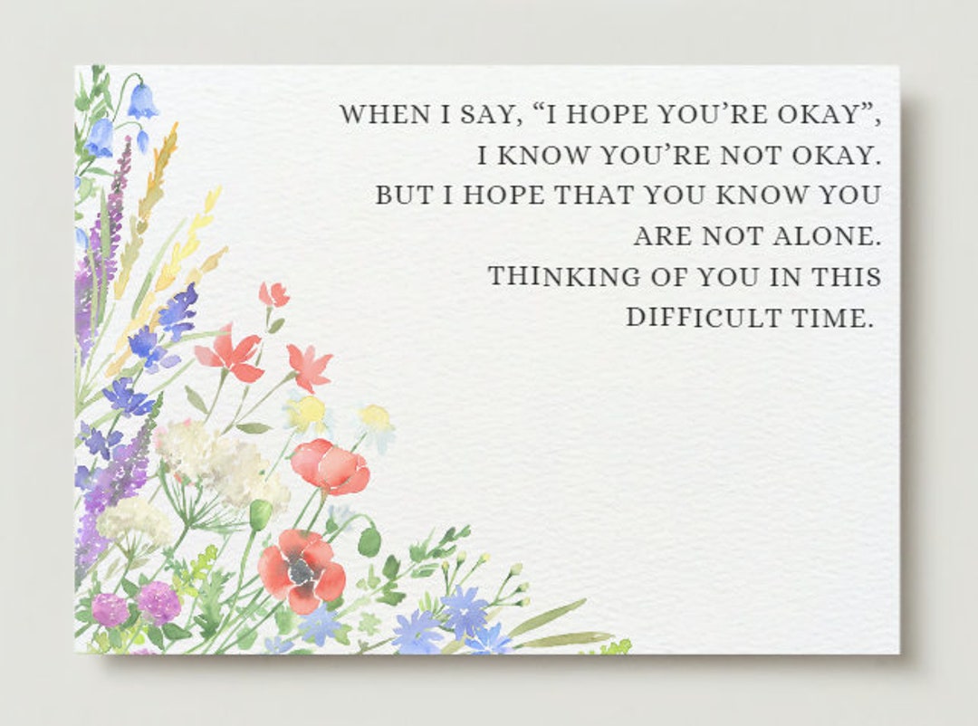 Miscarriage Condolence Card, you Are Not Alone, Sympathy Gift - Etsy