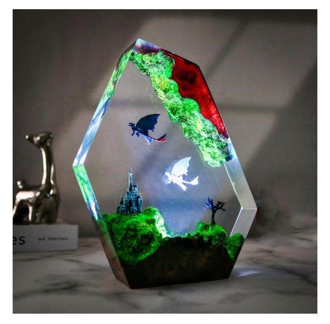 Dragon Epoxy Lamp, Dragon Diorama, Dragon Night Lights,epoxy Resin ...