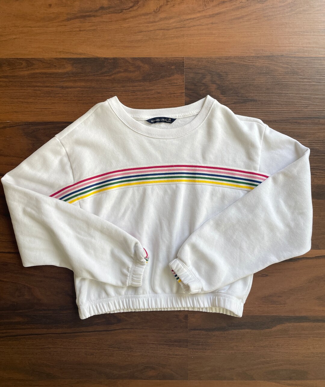 Abercrombie Multi Colored Rainbow Cropped Sweatshirt Size XS - Etsy