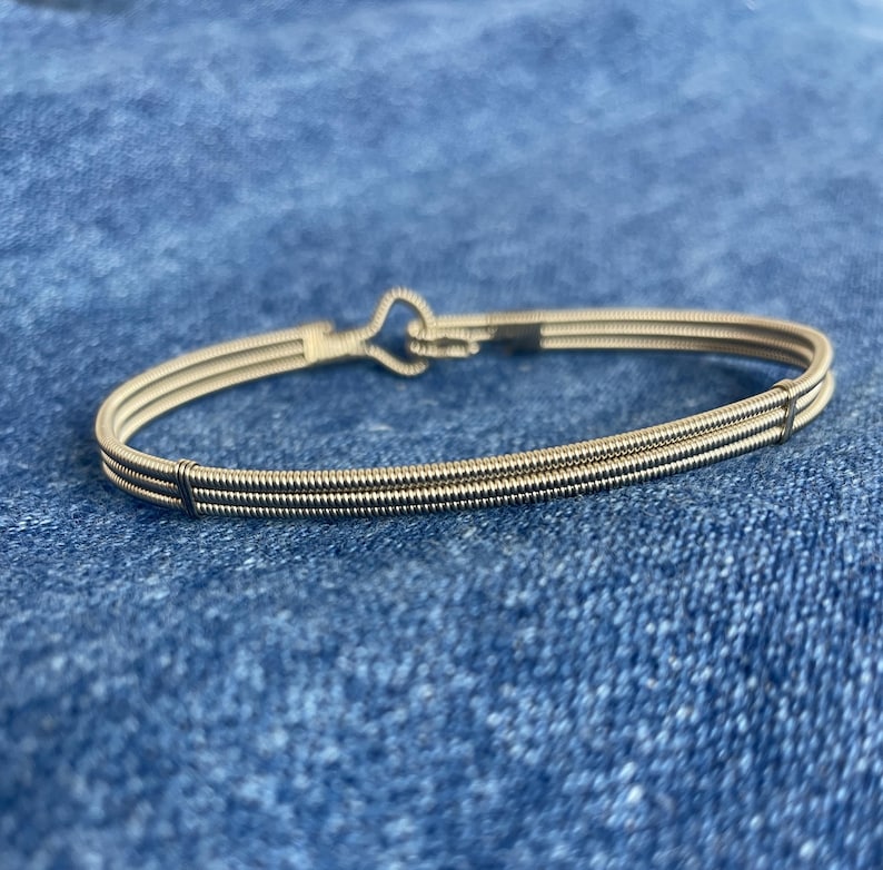 Uni Sex Band Bracelets Made From Guitar Strings 2 Styles To Choose From Free Shipping Etsy