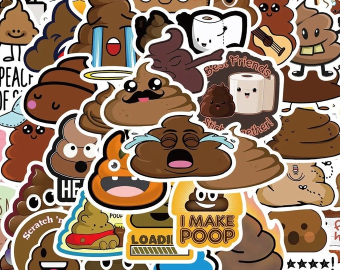 Random Poop Sticker Pack Cute Poop Emojis, Pile of Poo Stickers, Prank ...