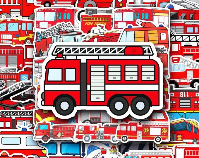 Random Fire Truck Sticker Pack Fire Engines, Firefighter, Truck ...