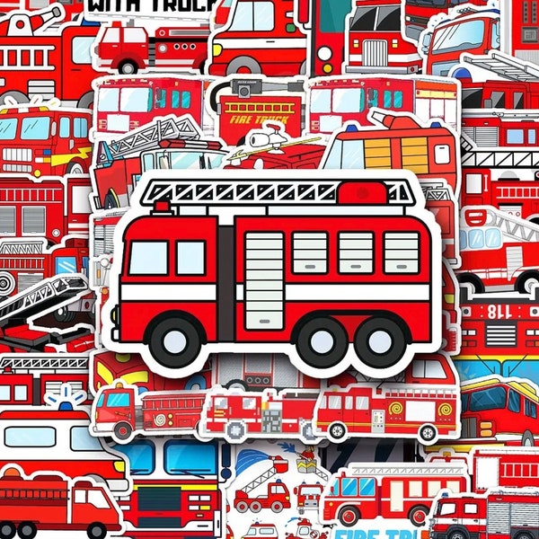 Fire Truck Stickers - Etsy