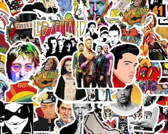 Random Rock Band Sticker Pack! Rock Stars, Music Icons, Singers, 80s ...