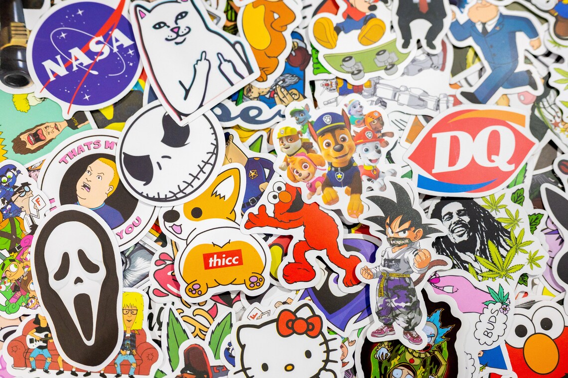 Random Sticker Pack Funny Memes Brands Logos Cartoons - Etsy Canada