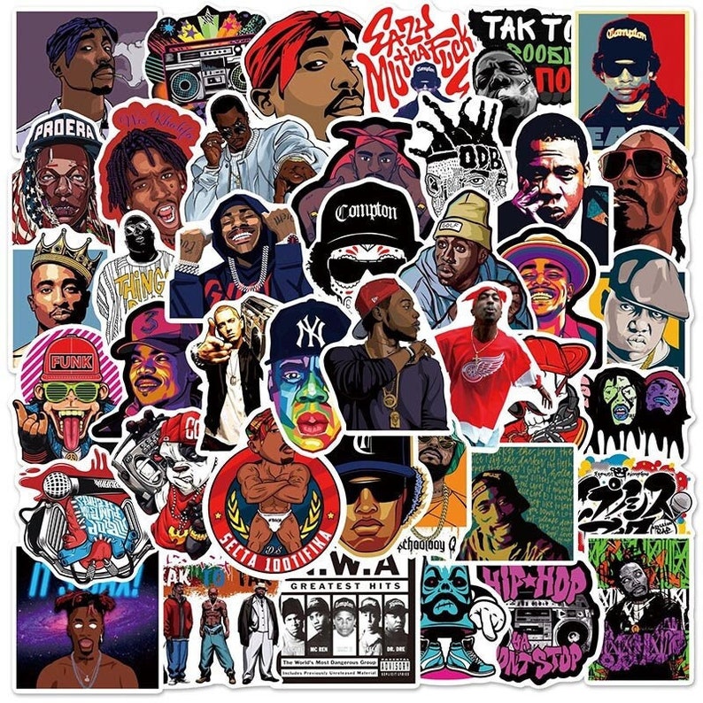 Random Hip Hop Sticker Pack Hip-hop Artists Portraits Rap - Etsy