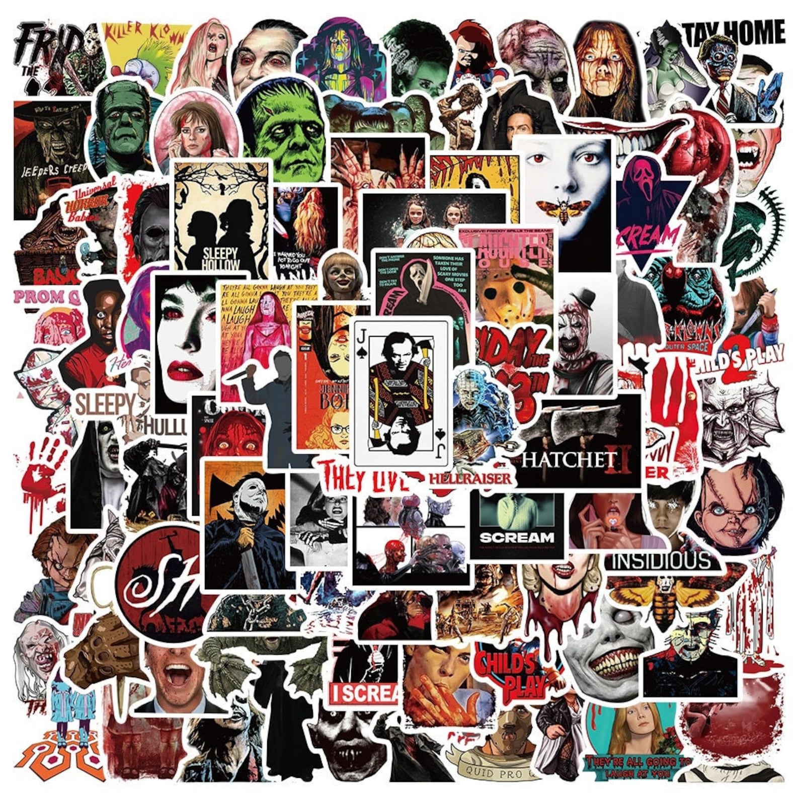 Random Horror Sticker Pack! Horror Movies, Halloween Characters ...