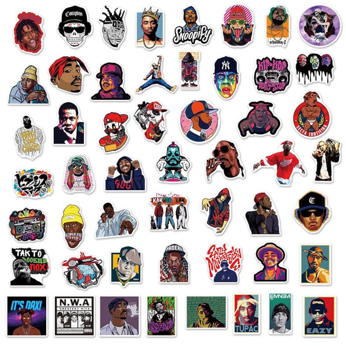 Random Hip Hop Sticker Pack Hip-hop Artists Portraits Rap - Etsy