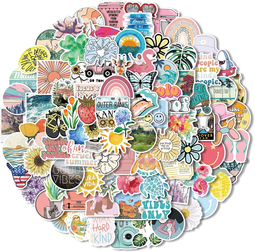 Random Summer Sticker Pack! Beach Stickers, Flowers, Vacation Travel ...