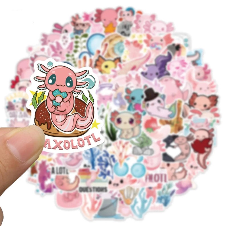 Random Axolotl Sticker Pack Pet Salamander Stickers, Fish, Cute Sea ...