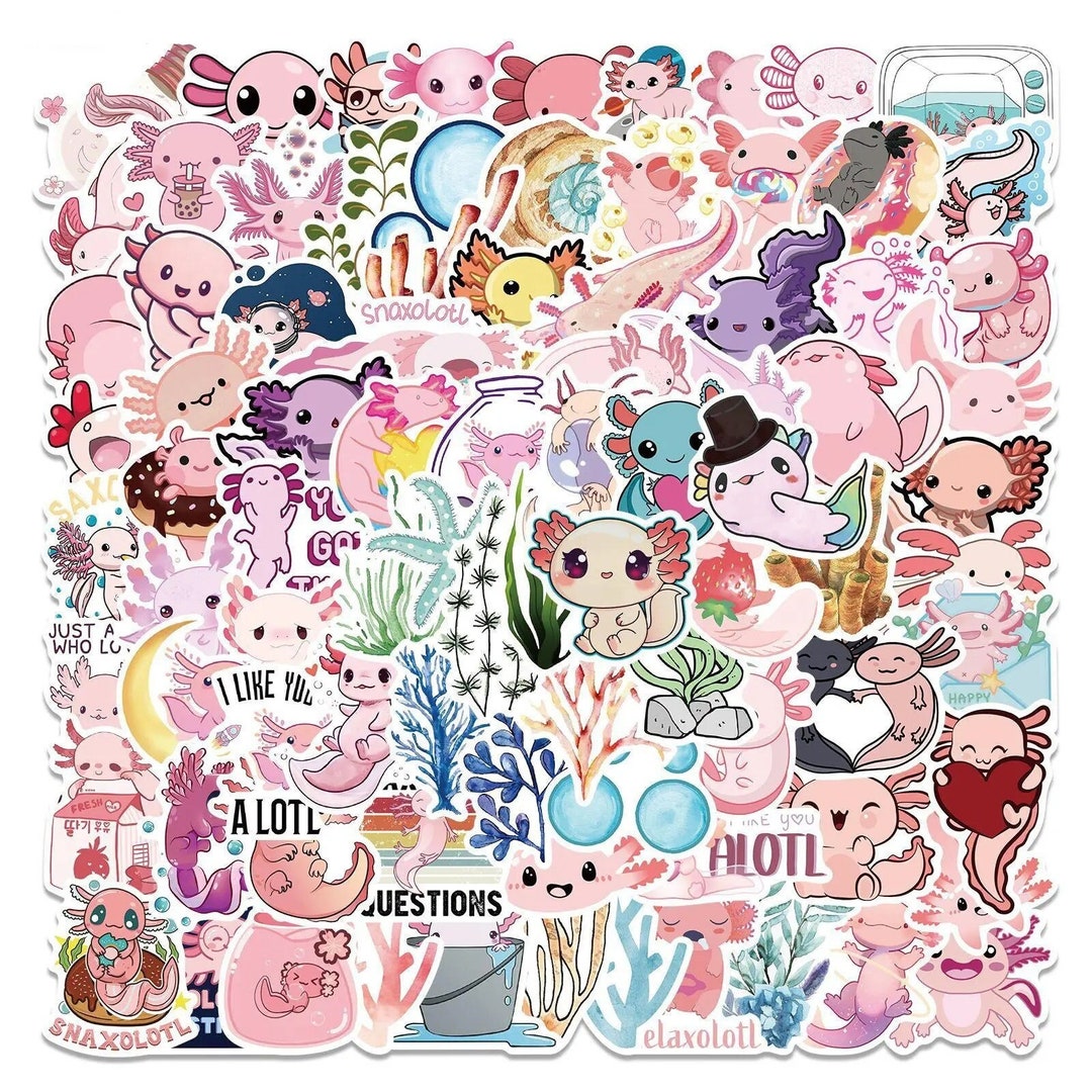 Random Axolotl Sticker Pack Pet Salamander Stickers, Fish, Cute Sea ...