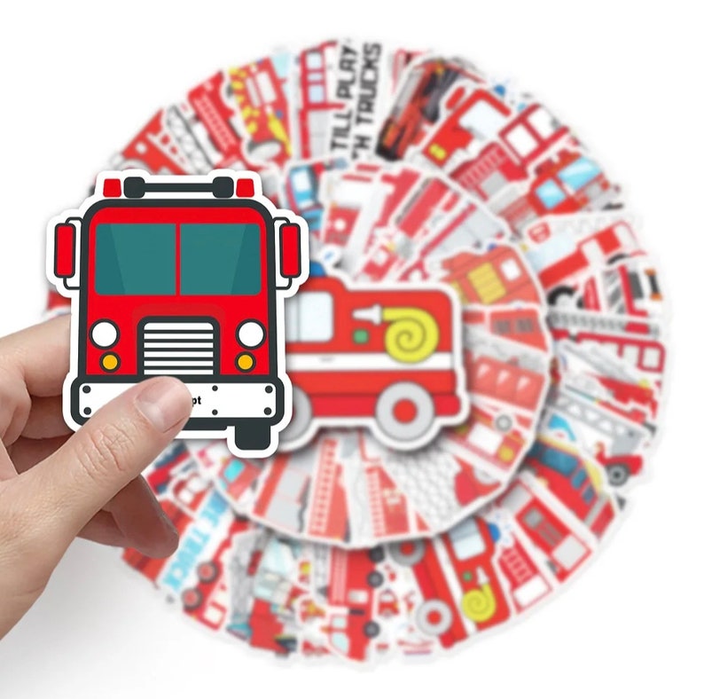 Random Fire Truck Sticker Pack Fire Engines, Firefighter, Truck ...