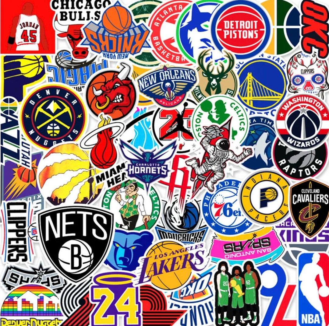 Random Basketball Sticker Pack! Basketball Team Decals, NBA Stickers ...
