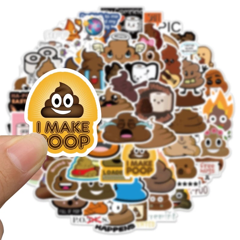 Random Poop Sticker Pack Cute Poop Emojis, Pile of Poo Stickers, Prank ...