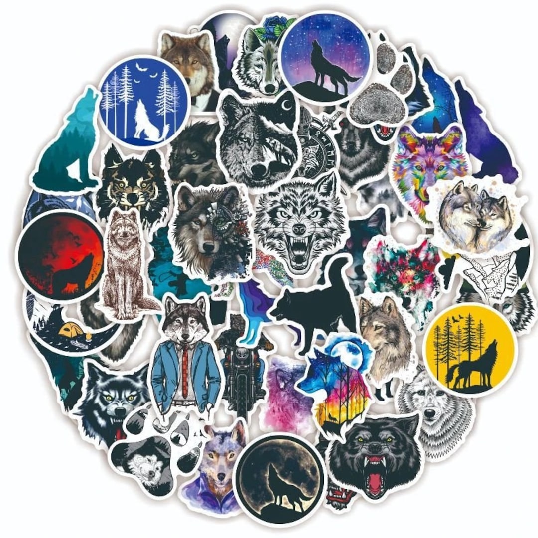 Random Wolf Sticker Pack! Wolf Portraits, Cartoon Canines, Dogs, Cute ...