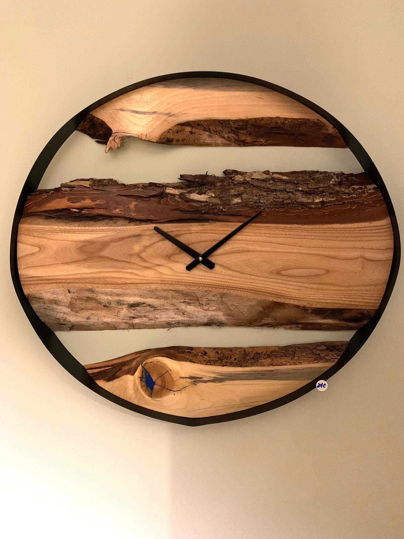 24" Live Edge Black Walnut Wall Clock - Etsy