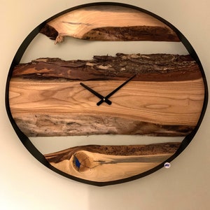 24" Live Edge Black Walnut Wall Clock - Etsy