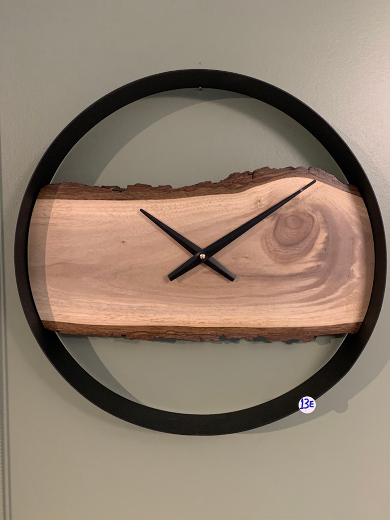 16" Live Edge Black Walnut Wall Clock - Etsy