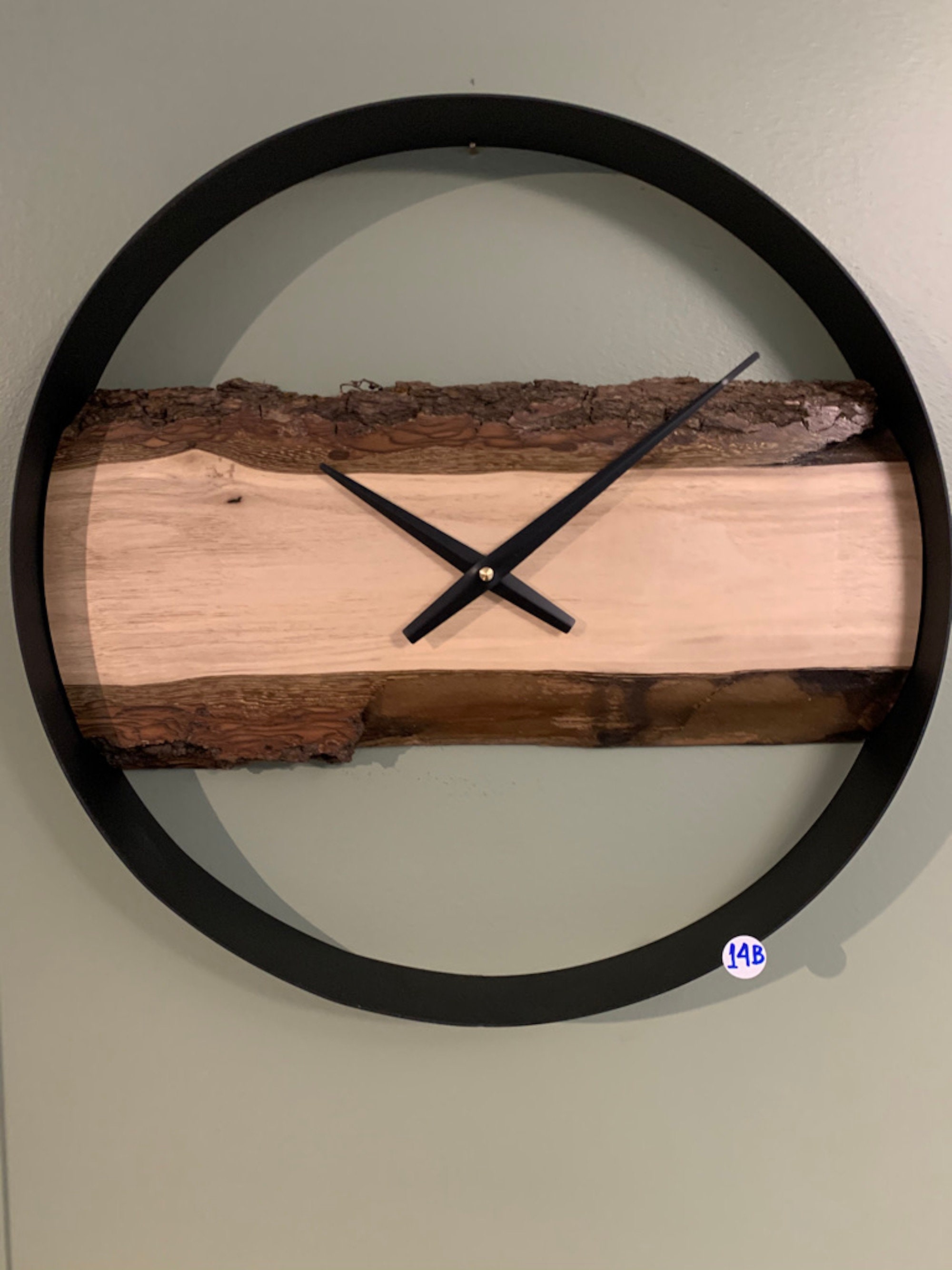 16" Live Edge Black Walnut Wall Clock - Etsy