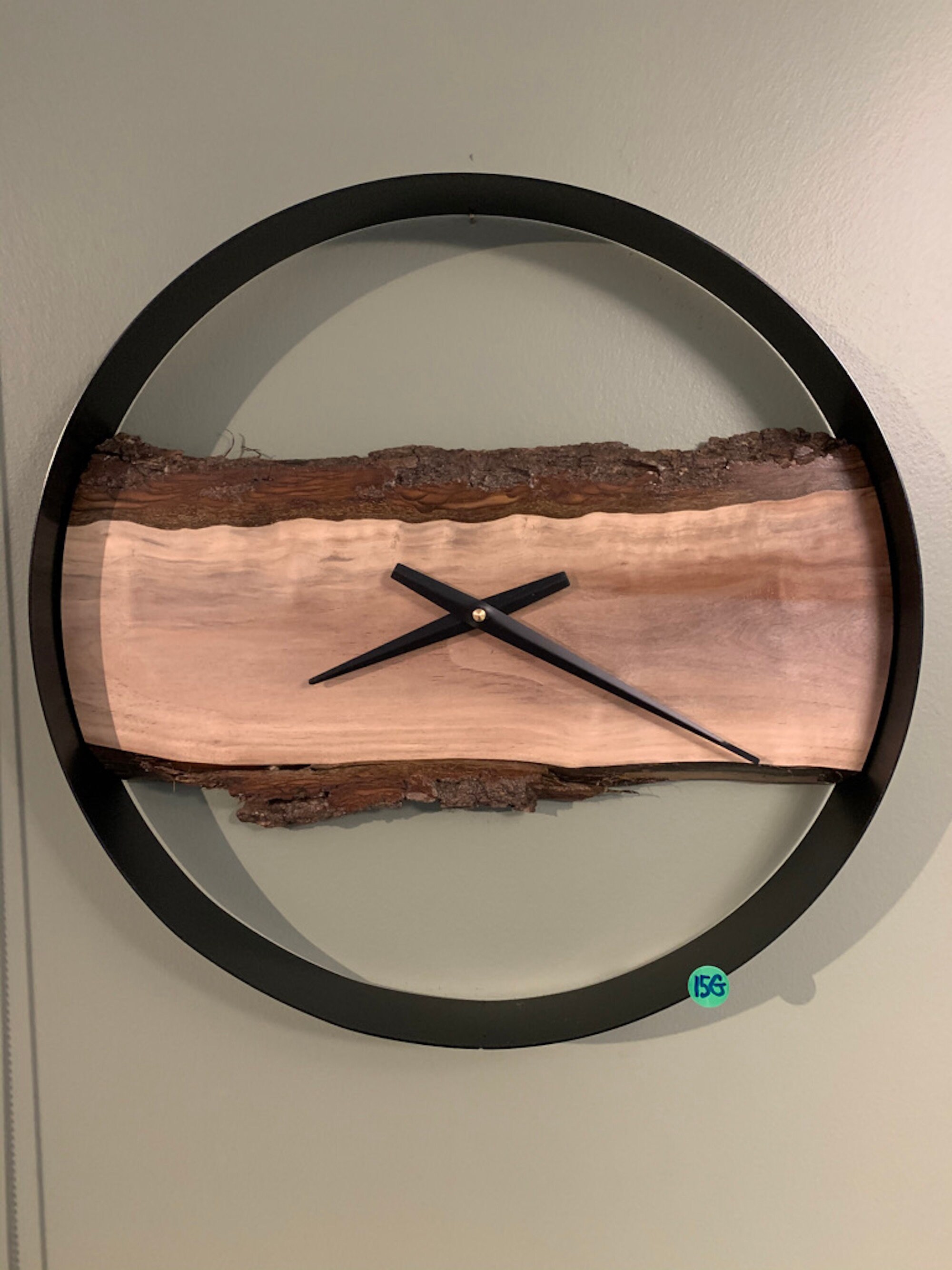 16" Live Edge Black Walnut Wall Clock - Etsy