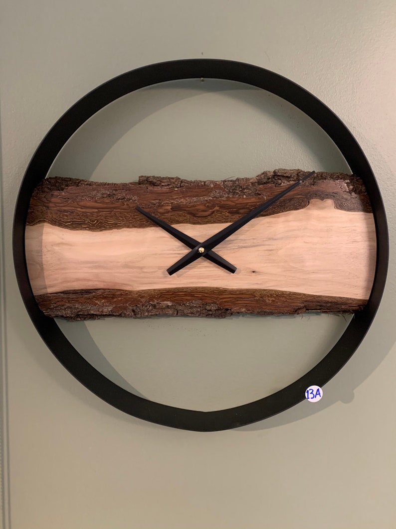 16" Live Edge Black Walnut Wall Clock - Etsy