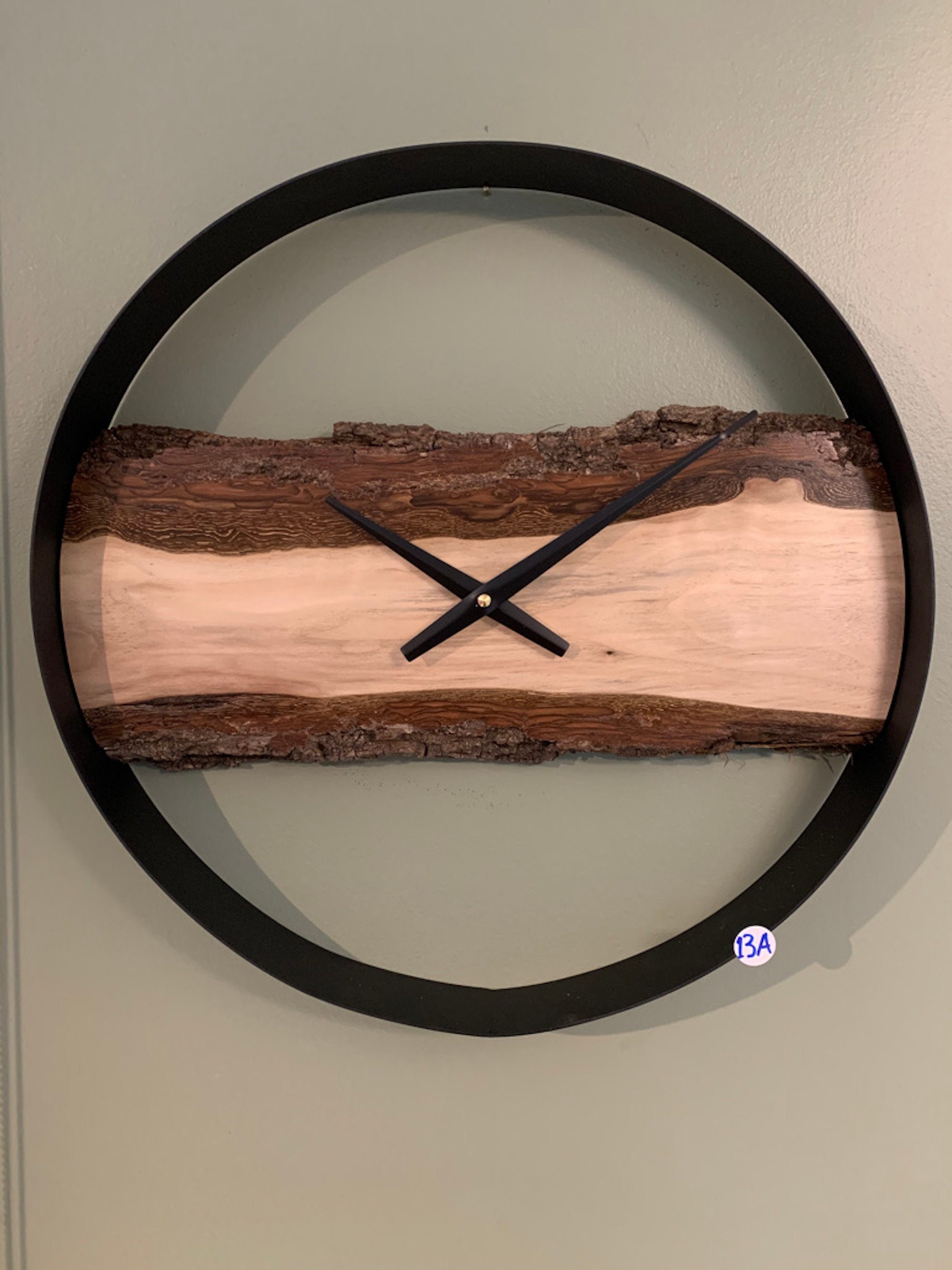 16" Live Edge Black Walnut Wall Clock - Etsy