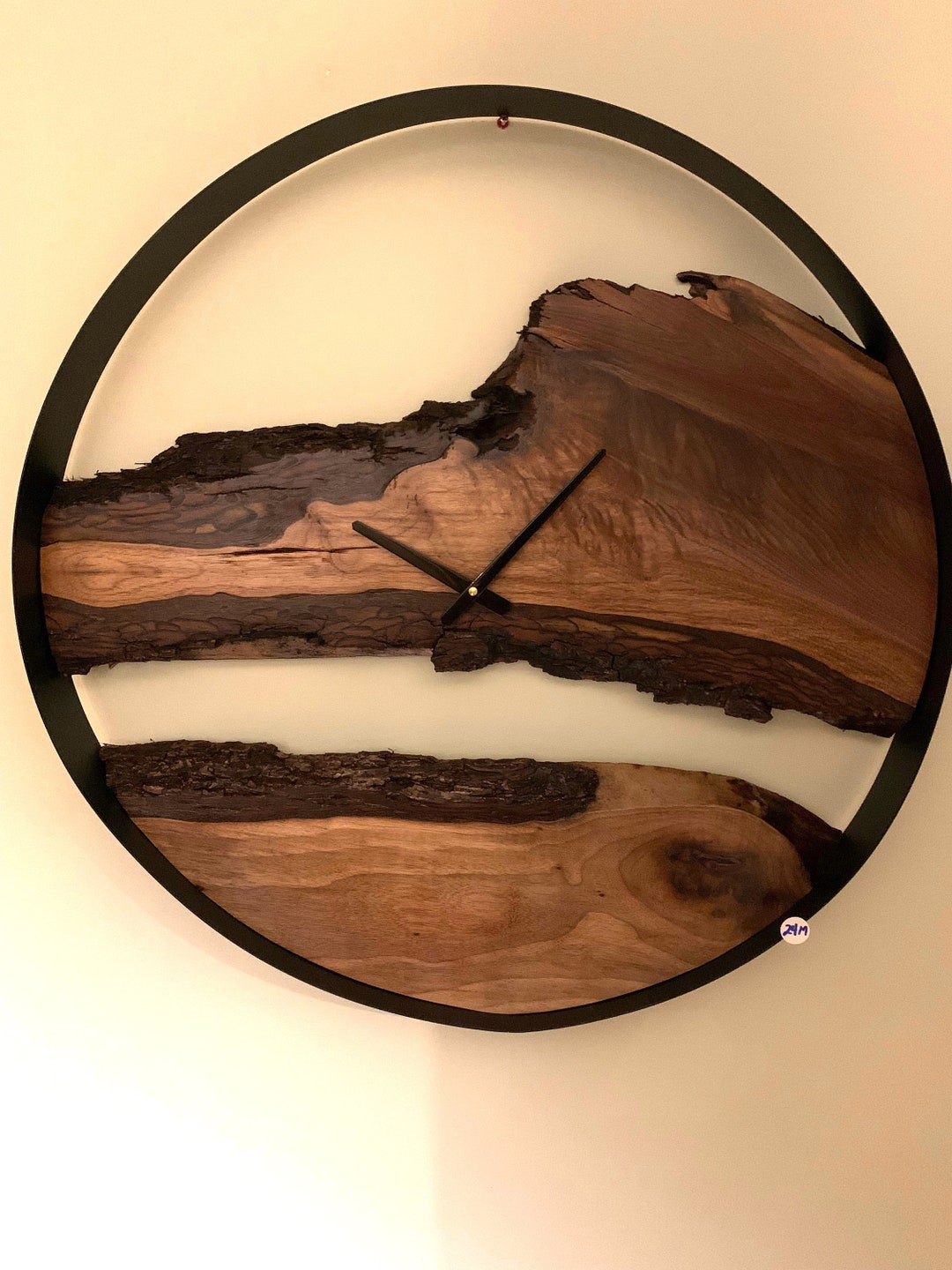 24" Live Edge Black Walnut Wall Clock - Etsy