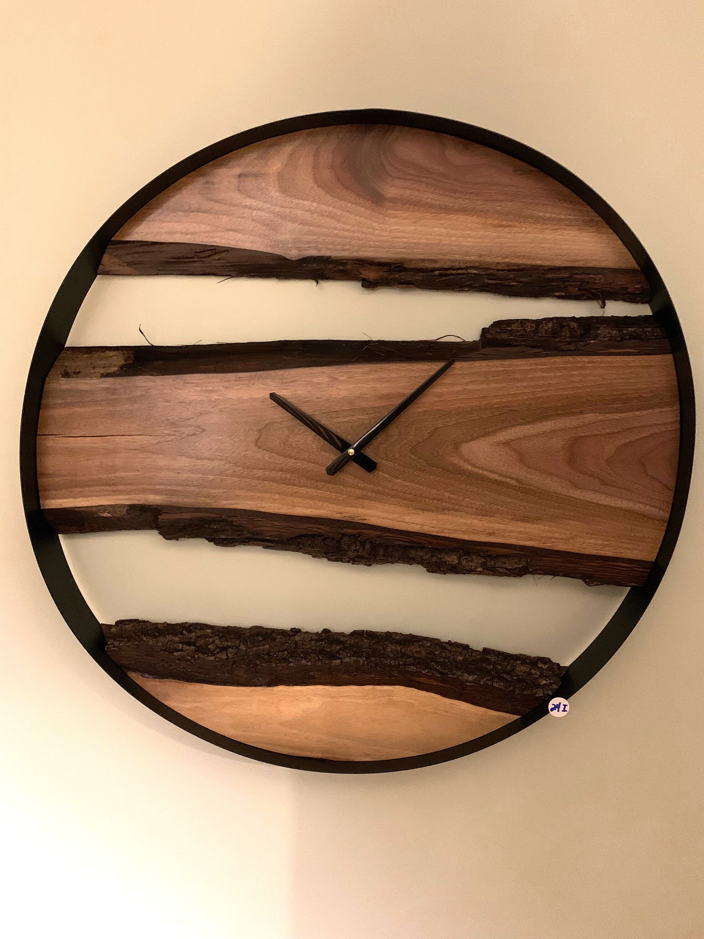 24 Live Edge Black Walnut Wall Clock - Etsy