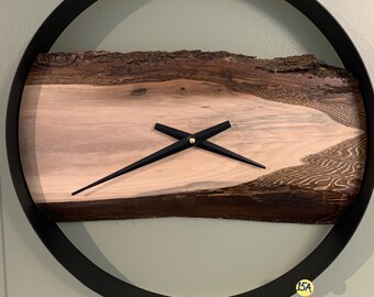 24 Live Edge Black Walnut Wall Clock - Etsy